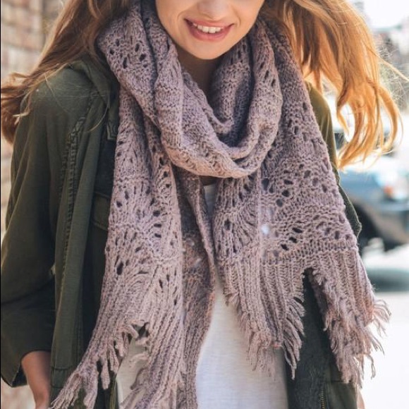 Infinity Raine | Accessories | Feather Knit Boho Scarflavender | Poshmark